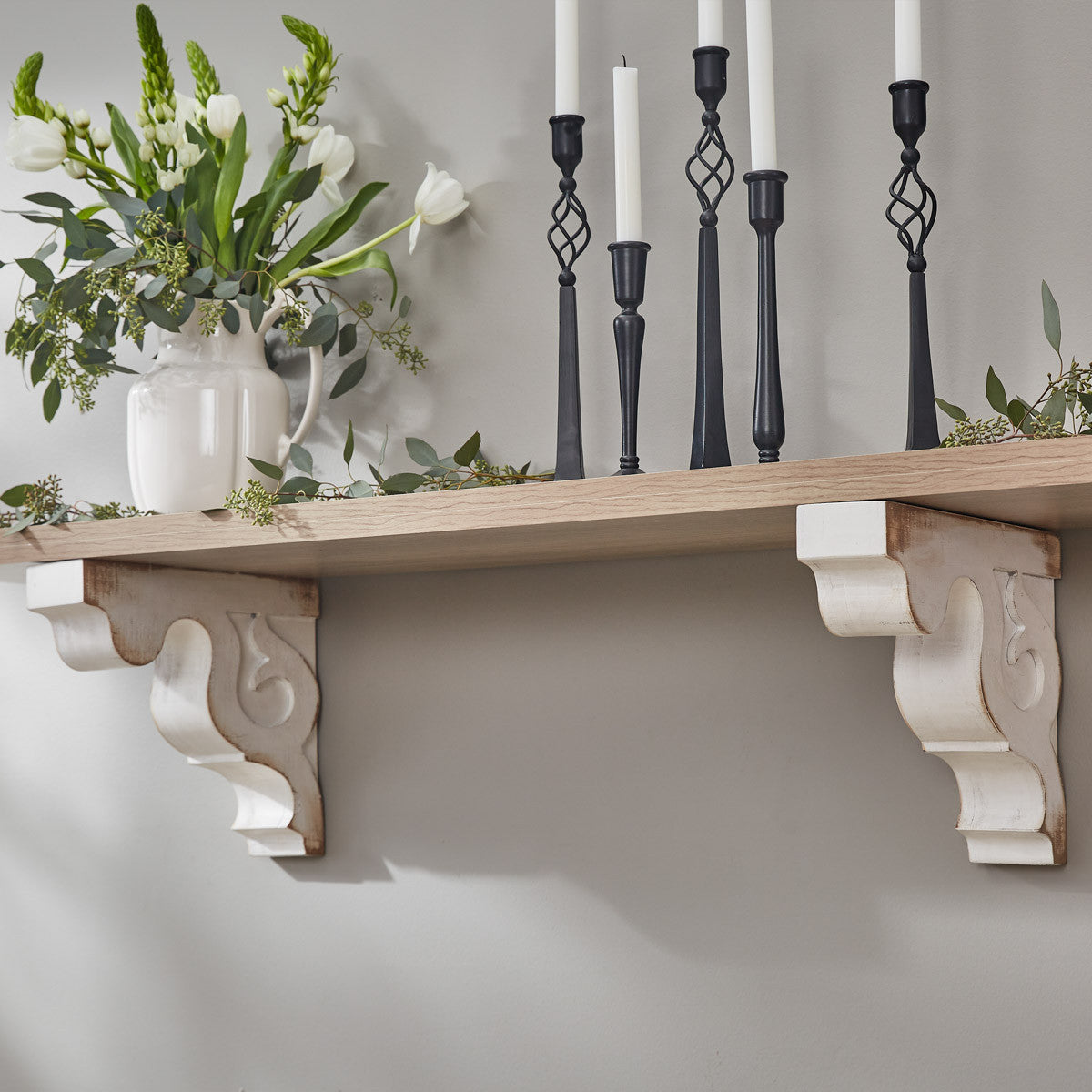 Decorative Wooden Corbels - Iron Accents
