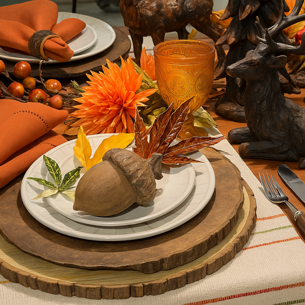 5" Resin Acorn Decor Accent - Nature-Themed Home Accessory - Iron Accents
