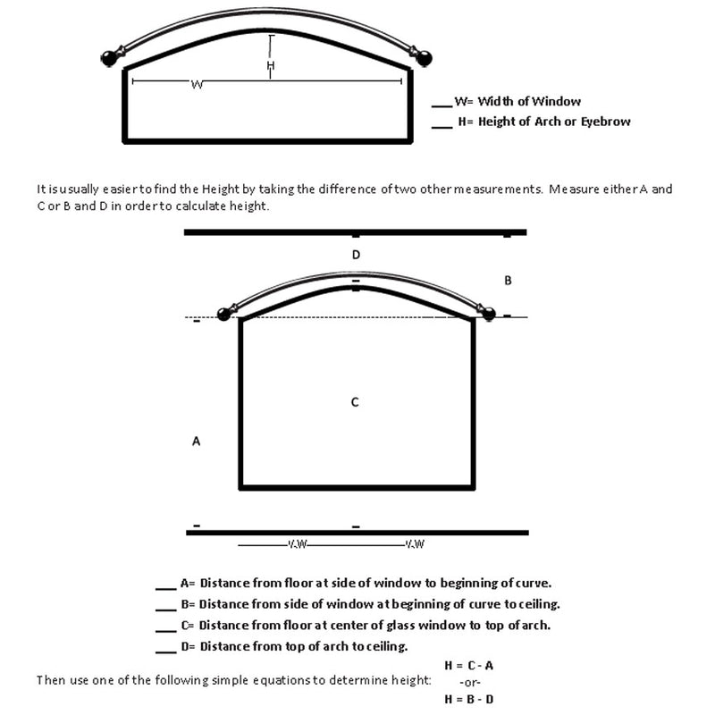 Custom Arch / Eyebrow Window Rods - Iron Accents