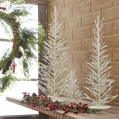White Metal Twig Trees - Iron Accents