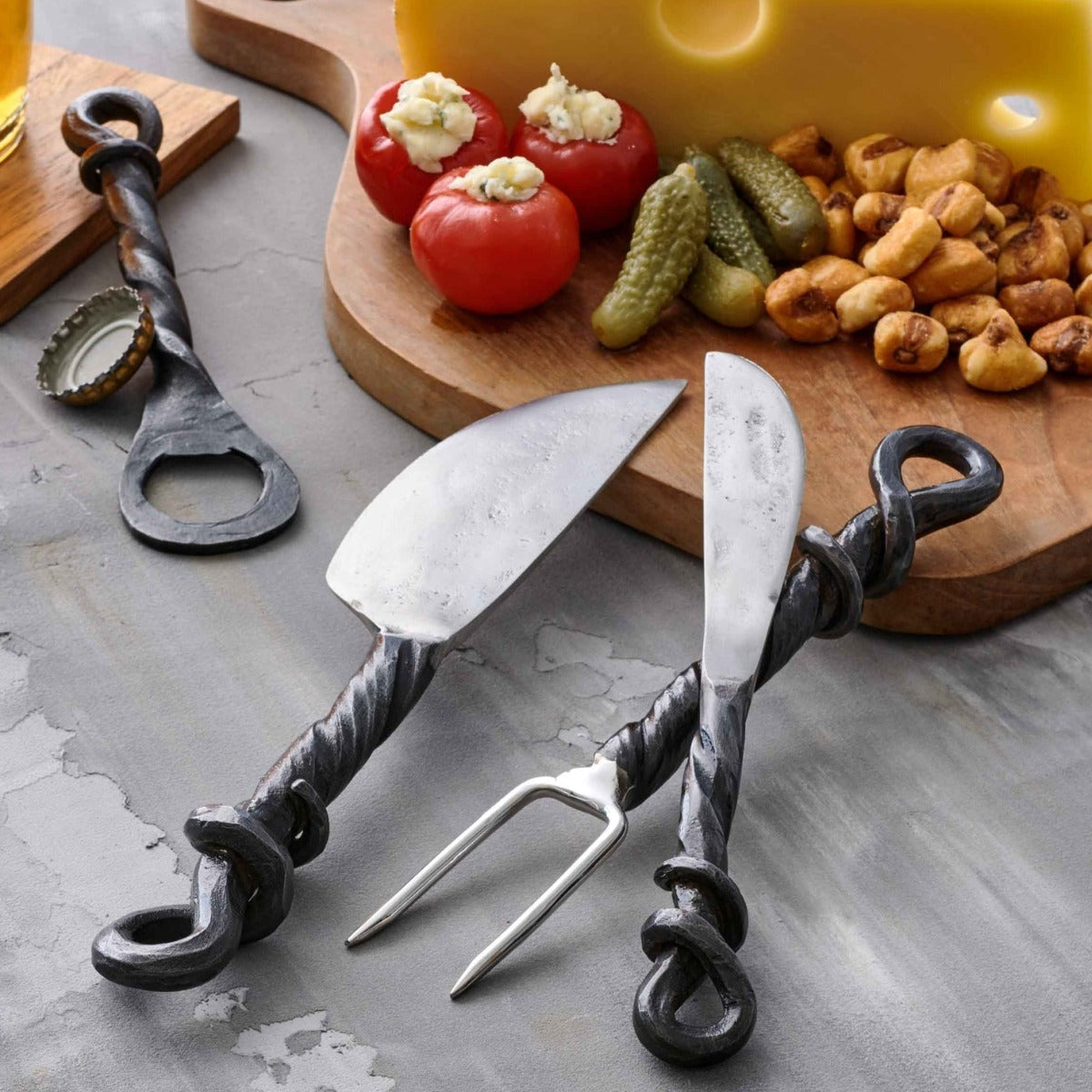 Forged Cheese Set - Handcrafted Stainless Steel Cheese Utensils with ...