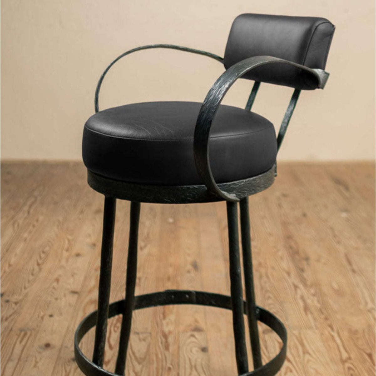 Hand Forged Iron Bar Stool - Cedarvale - Iron Accents