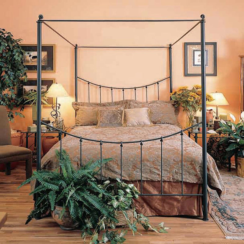 Ashmere Canopy Bed | Elegant Wrought Iron Bed with Knot Accents - Iron ...
