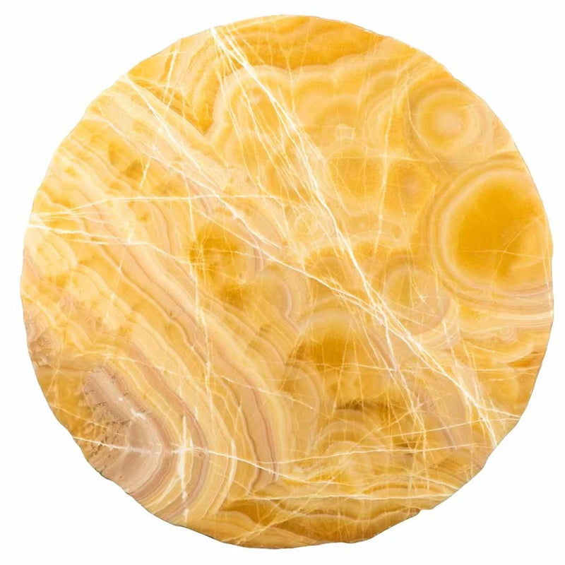 Polished Onyx Table Tops - Iron Accents