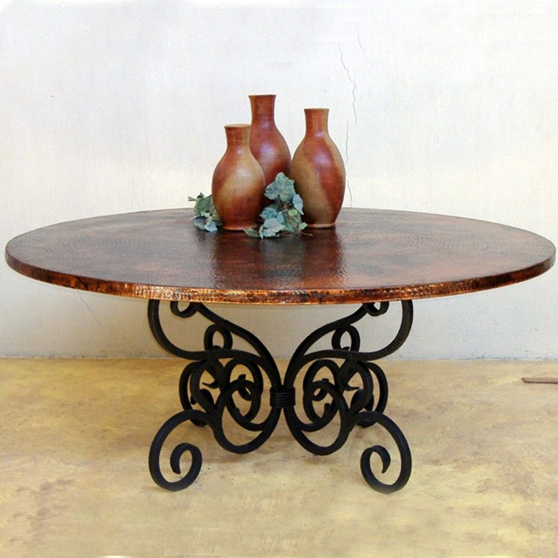 Wrought Iron Dining Table/Base for 72" Round Top - Avalon - Iron Accents
