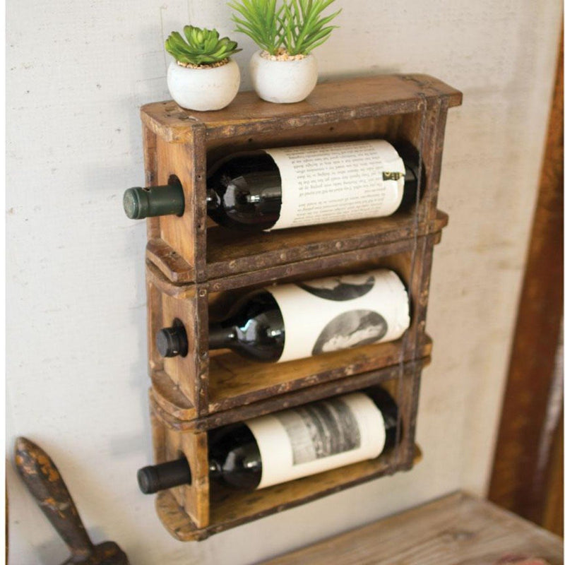 Antique Brick Mold Wine Rack - Iron Accents