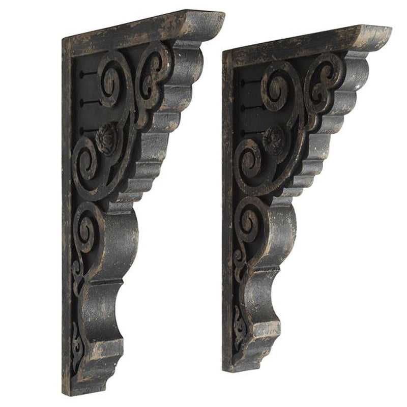 Decorative Wooden Corbels - Iron Accents