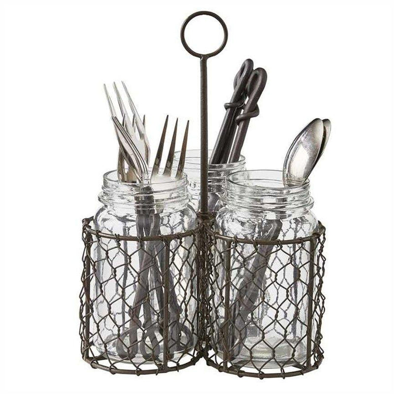 Farm House Utensil Caddy - Iron Accents