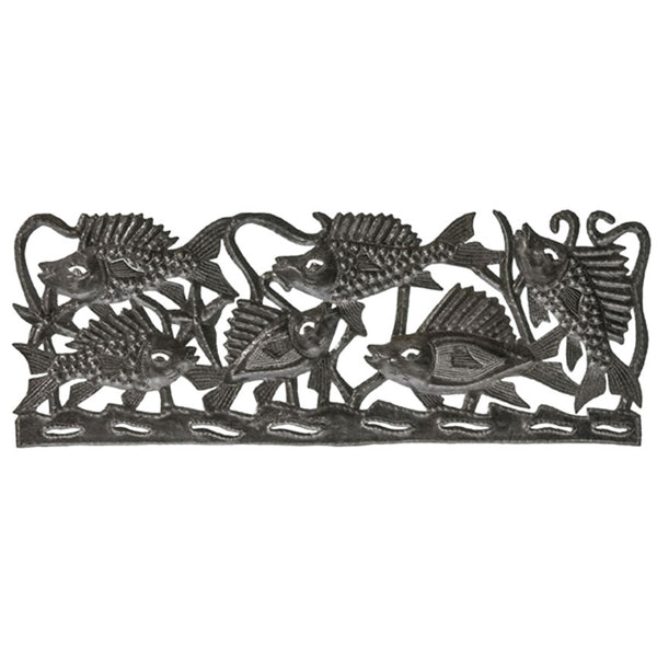 Horizontal Fish Cutout Plaque - Iron Accents