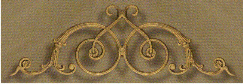 Leaf Scroll Medium Drapery Crown - Iron Accents