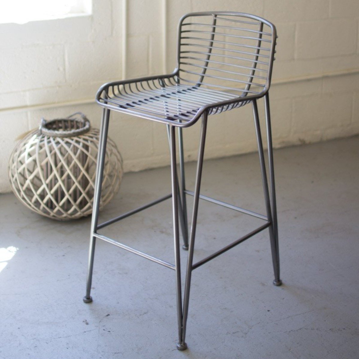 Metal Bar Stool Laurie Bistro Style Metal Bar Stool In Clear Finish