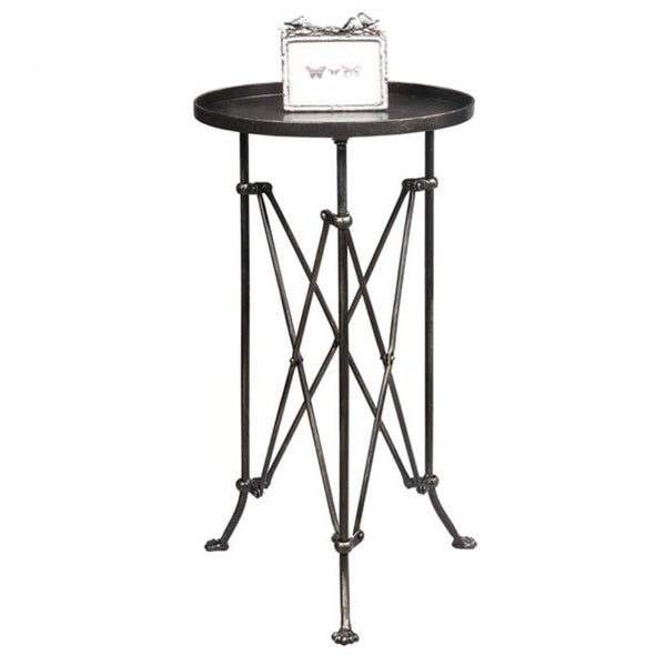 Round Metal Table - Iron Accents