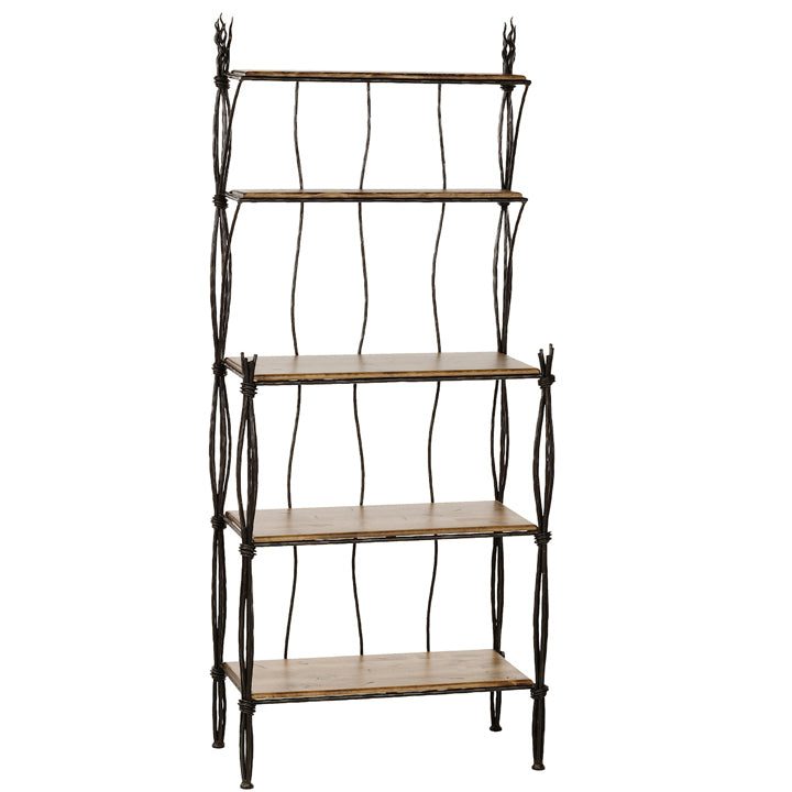 Forged Wrought Iron 5-Tier Bakers Rack - Rush - Iron Accents