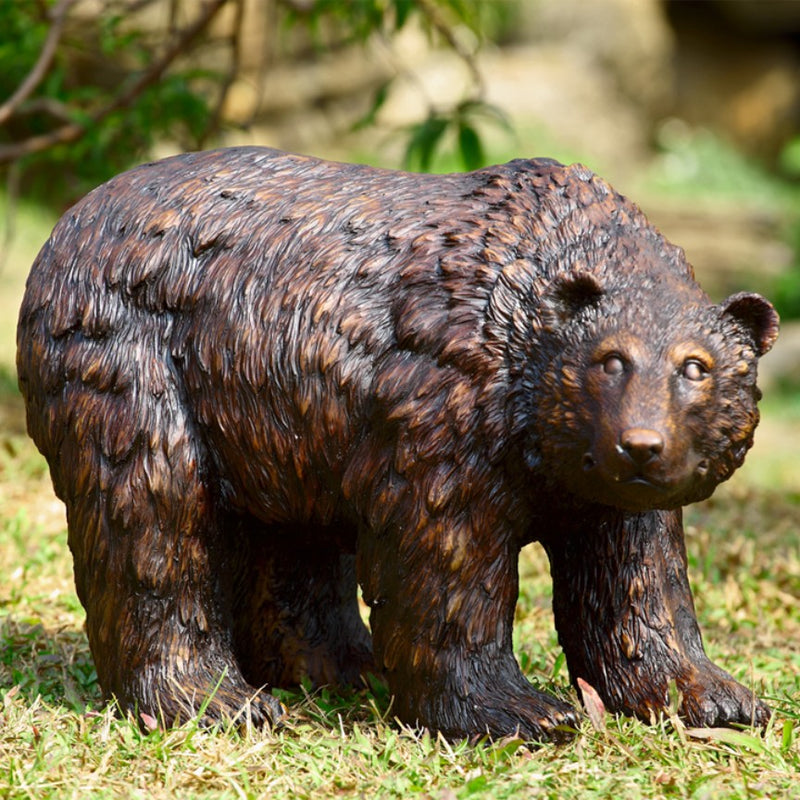 Rust Finish Garden Bear - Iron Accents