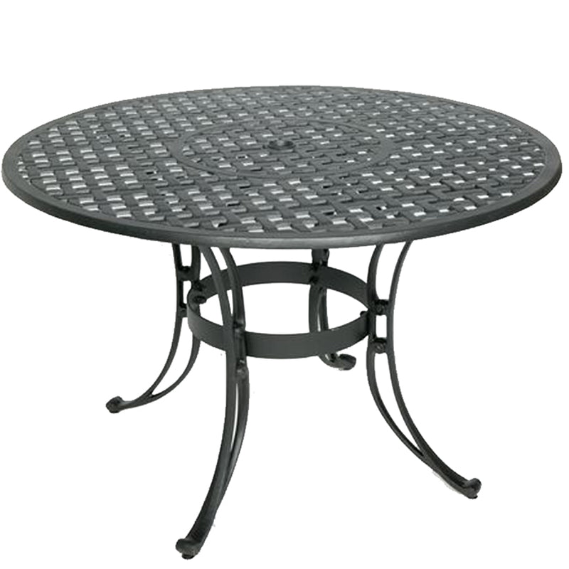 52" Aluminum Dining Table - Iron Accents